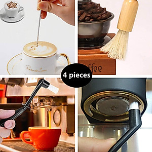 4 Pieces Coffee Machine Cleaning Set Include Wooden Coffee Grinder Brush Coffee Machine Group Head Cleaning Brush