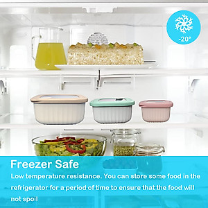 XIAOMIANYANG Food Storage Containers Airtight Plastic with Silicone Lids Rectangle Stackable Lunch Box Meal Food Prep Fridge Containers Organizer Set of 4 for Fruits Veggies