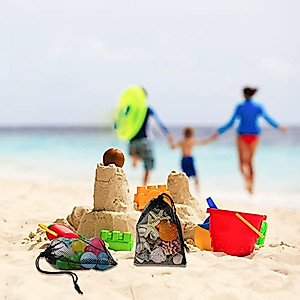 Zsxdc 16 Pieces Black Mesh Bags Drawstring Laundry Bags,5.5 x 7.5 Inch Nylon Mesh Bags Dishwasher Bag with Cord Lock Closure for Home Kitchen Supplies Seashell Collecting, Mesh Bags and Travel