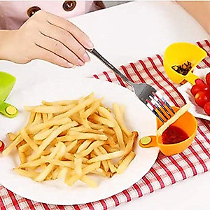 8 PCS Dip Clips, Youthful Assorted Plate Clip-on Holder Plate Clip Container Dish Colorful Dip Holder Plate Grab Clip-on Bowl for Tomato Sauce Salt Vinegar Sugar Flavor Spice Bowl - Random Color (8)