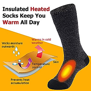 Monill Winter Thermal Socks, Unisex Winter Fur Lined Boot Thick Insulated Heated Socks For Cold Weather Extra-Warm Boot Socks Thick Insulated Heated Crew Socks for Cold Weather Mens Socks
