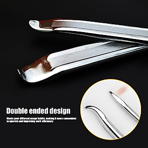 GKmow 3 PCS Car Tire Iron Kit, Tire Scoop Spoons Crowbar Lever, Rim Protectors Kit, Universal Tire Repair Maintenance Tools for Most Cars Motorcycles (Silver)