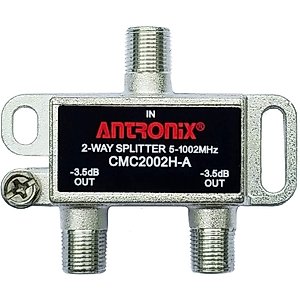 Antronix CMC2002H-A 2-Way Horizontal Splitter -3.5dB 5-1002 MHz High Performance for Coax Cable TV & Internet
