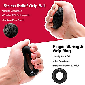 FitBeast Grip Strengthener Forearm Strengthener Hand Grips Strengthener Kit - 5 Pack Adjustable Resistance