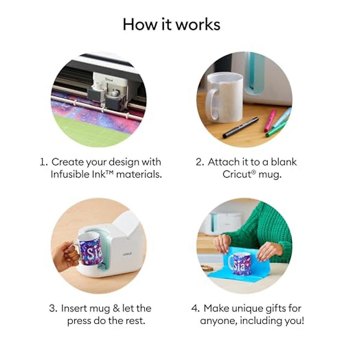 Cricut Mug Press + 12 Blank Mugs (12oz each)