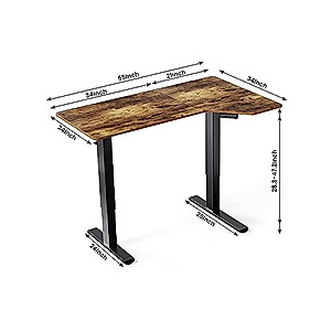 Marsail L Shaped Electric Standing Desk, 55x34 Inch Standing Desk Adjustable Height with Headphone Hook, Large Computer Desk Sit Stand Desk for Home Office Sturdy Writing Workstation