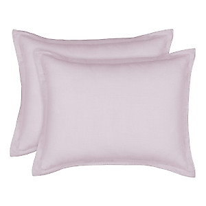 Vue Lark Solid Pre-Washed Modern Soft 3 Piece Duvet Cover Set with Two Pillow Shams and Button Closure, Lilac