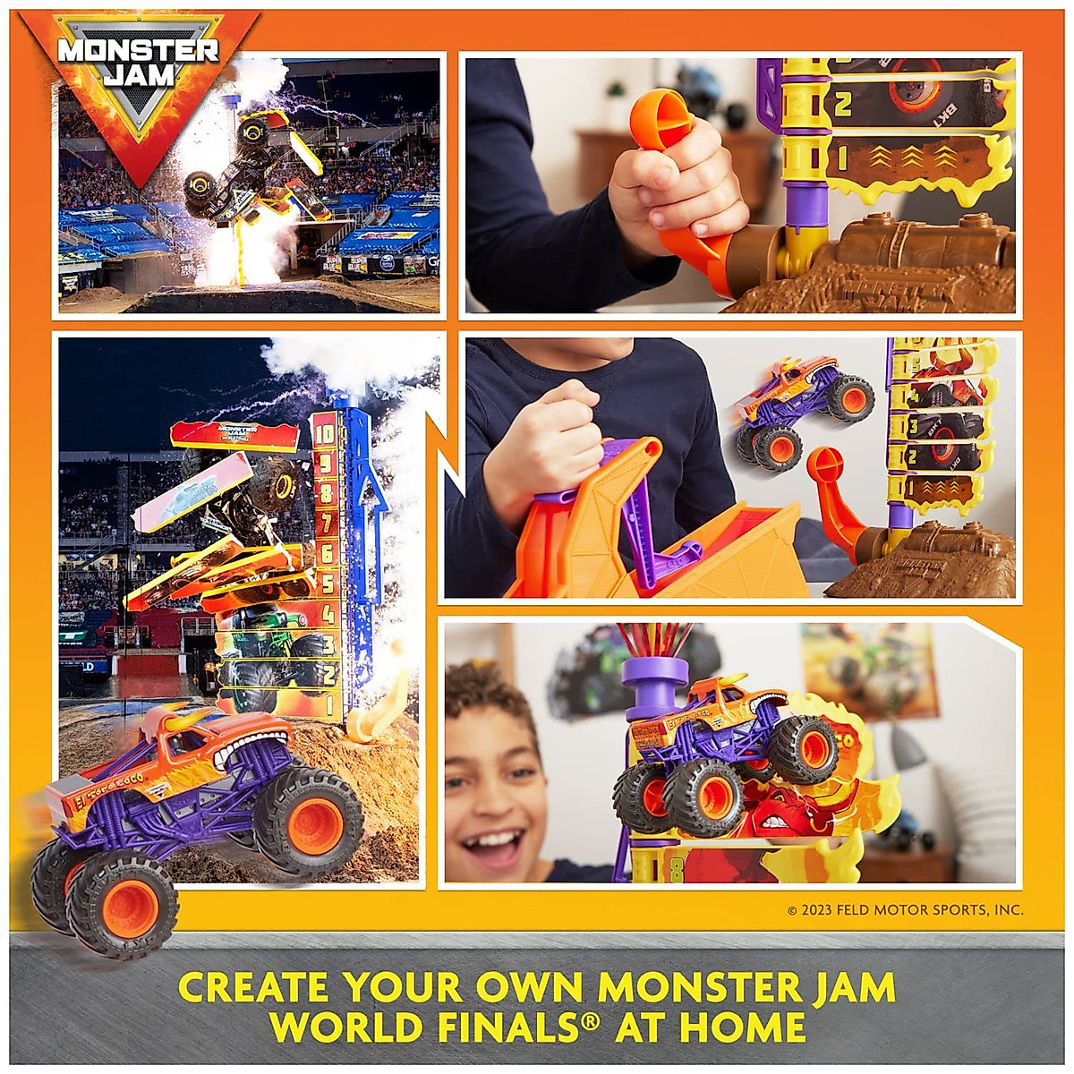 Monster Jam El Toro Loco Big Air Challenge Playset with Exclusive Monster Truck, Over 20-Inch Tall, 1:64 Scale, Kids Toys for Boys Ages 3 and up