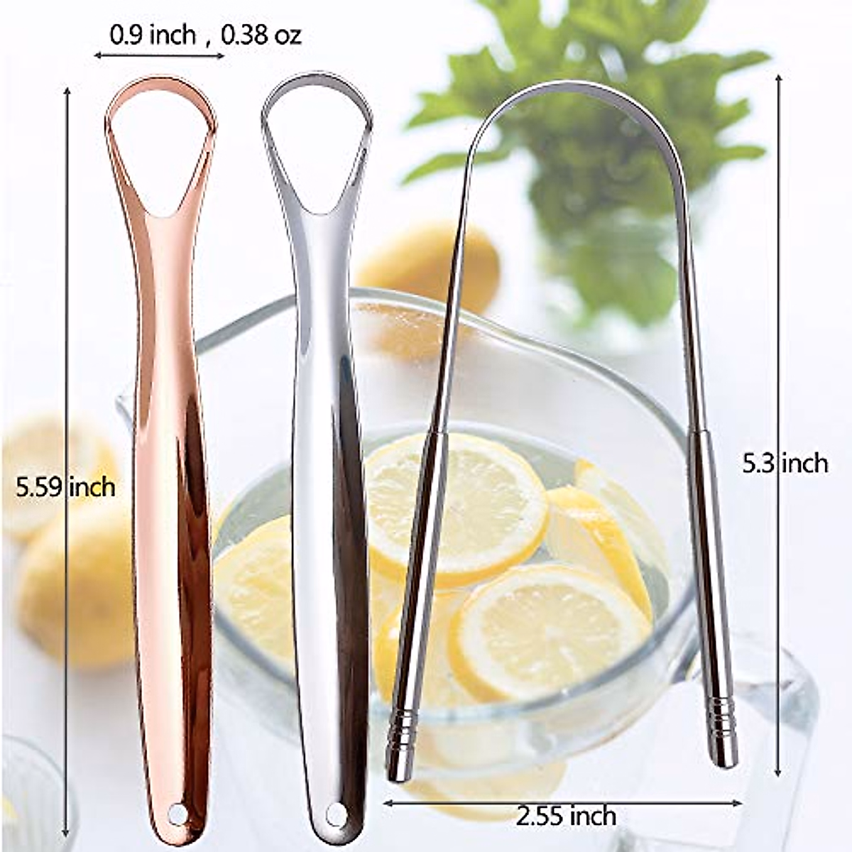 Tongue Scraper, Tongue Cleaner, Tounge Scraper Cleaner,Tongue scrapers for adults with Carrying case, Fresh Breath Tongue Scrapers Medical Grade Metal (3 pack)