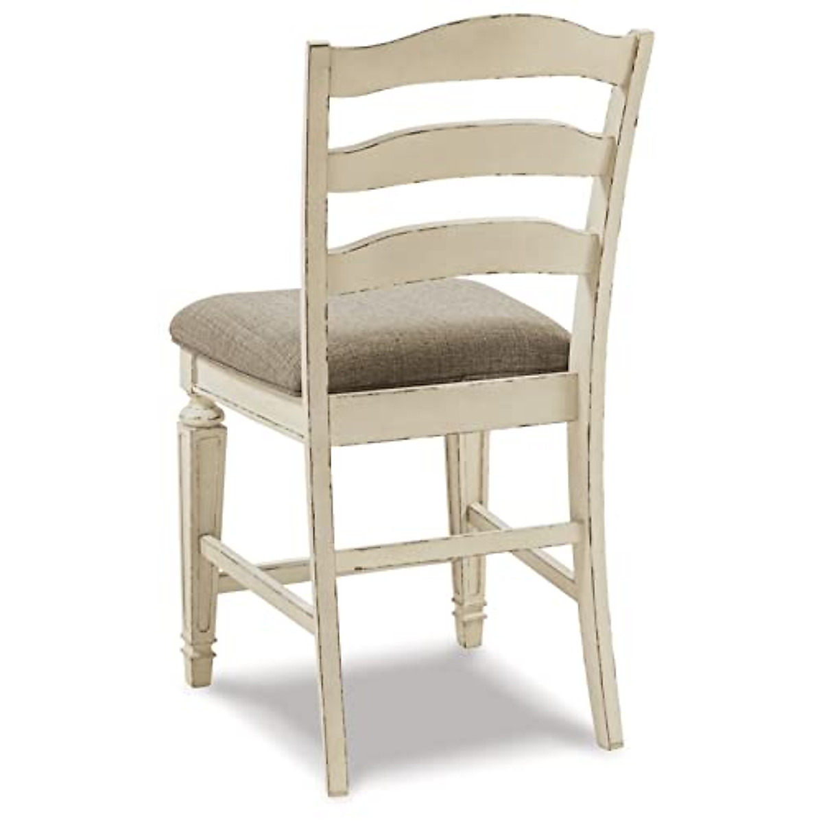 Signature Design by Ashley Realyn French Country 24.13" Counter Height Upholstered Barstool, 2 Count, Chipped White