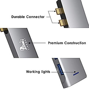 LIONWEI USB C Hub Adapter for MacBook Pro 2020, Multiport USB Adapter HDMI MacBook Pro Dongle for Card Readers with 4K HDMI, 2 USB 3.0, TF/SD, USB-C 100W and Thunderbolt 3 for MacBook Pro Air