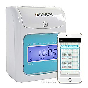 uPunch Time Clock with Free Punch to Pay Mobile App to Scan & Manage Timecards for Payroll (FN1000)