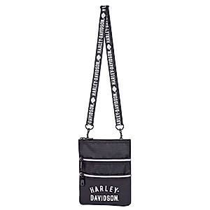 Harley-Davidson Women's Rubber H-D Crossbody Sling Purse - Black/Off White