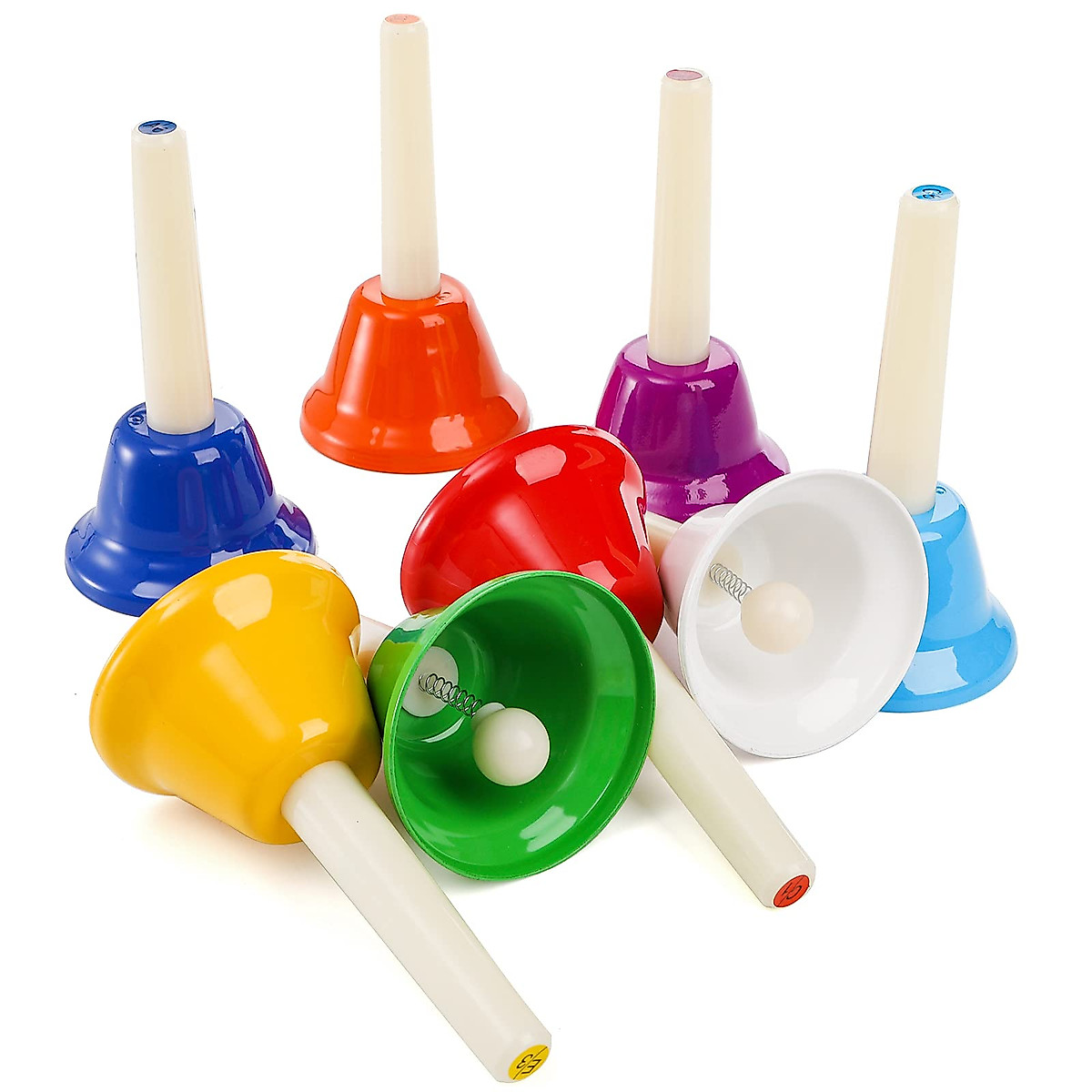 Tosnail 8 Note Metal Hand Bells Colorful Musical Percussion Musical Toy Instruments for Kids, Children