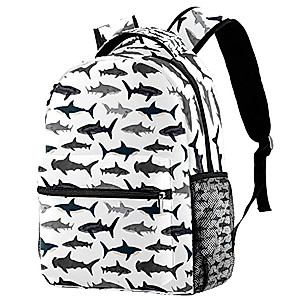 School Backpack Travel Backpack,Boy Girl Backpack,shark pattern,Outdoor Sports Rucksack Casual Daypack