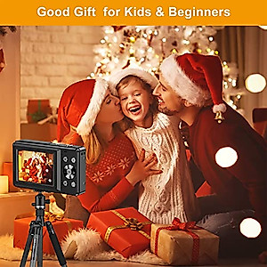 Digital Camera, FHD 1080P Digital Camera for Kids Video Camera with 32GB SD Card 16X Digital Zoom, Compact Point and Shoot Camera Portable Small Camera for Teens Students Boys Girls Seniors(Black)