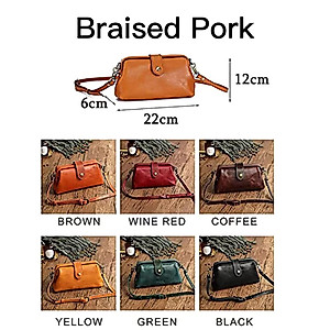 Premium Leather Retro Handmade Doctor Bag,Dr bag - retro handmade bag,Crossbody Unique Opening Small Vintage Phone Purse Handbags for Women (Coffee)