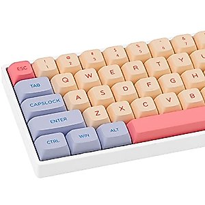 Fogruaden PBT Keycaps 132 Keys Marshmallow Keycaps Set, XDA Profile, Dye-Sublimation Cute Keycaps for Cherry Gateron MX Switches Mechanical Keyboard