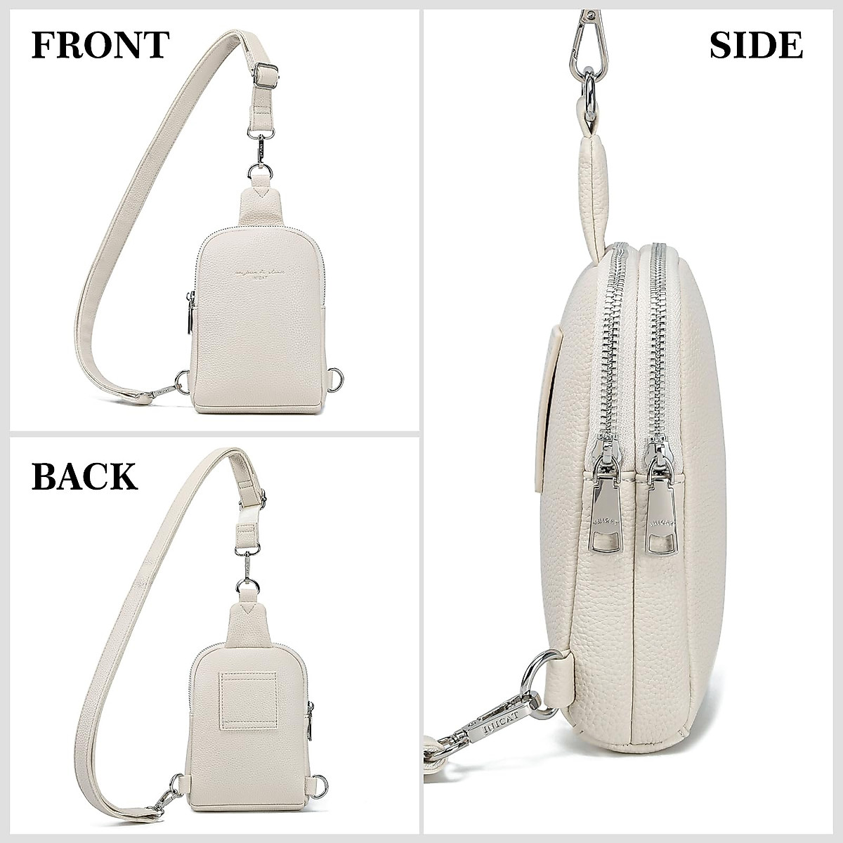 Haytijoe Small Crossbody Sling Bag for Women Travel Purses Anti Theft Cross Body Bag for Woman Fanny Packs(2-IN-1 Milky White)