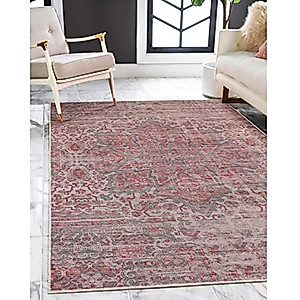 BNM Indoor Area Rug, Non-Slip Backing for Kids or Pets, Entryway, Living Room, Kitchen, Dorm, Bedroom, Hallway, Machine Washable Rugs, Floor Cover, Bohemian Rustic Home Decor, 6' x 9', Teal