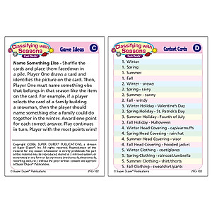 Super Duper Publications | Classifying with Seasons Fun Deck Flash Cards | Educational Learning Resource for Children