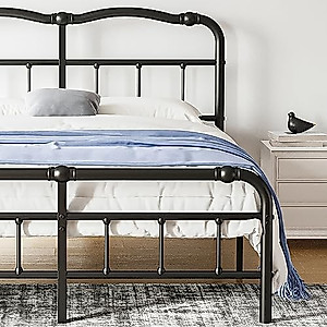 EZBeds King Size Bed Frame with Headboard and Footboard, 14 Inch High, Heavy Duty Bed Frame No Box Spring Needed, Easy Assembly, Noise-Free, Under Bed Storage, Black