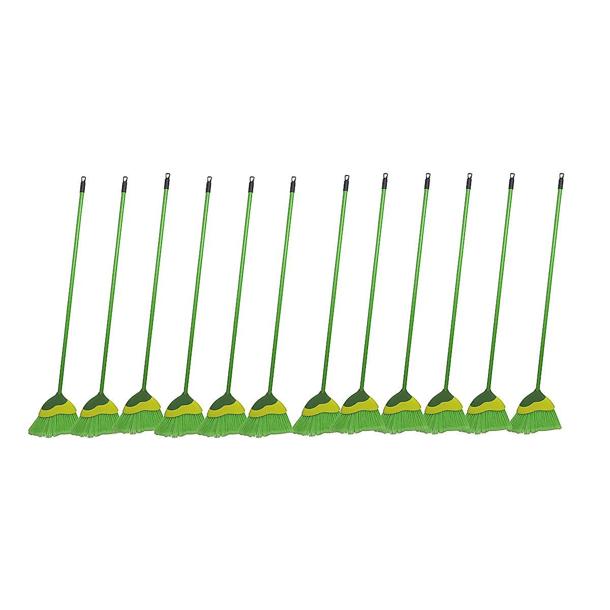 IMUSA USA (12 Pack) Green Angle Broom with Green Accents & Metal Handle