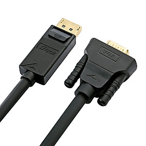 DTech 3ft Displayport to VGA Cable Display Port to VGA Male Video Adapter with Gold Plated Connector Compatible for HP, Lenovo, Dell, ASUS and More (Black, 3 Feet)