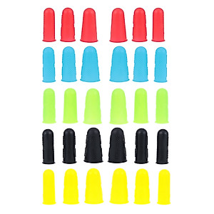 Healeved 30pcs Finger Protector Silicone Glue Skin Cap Finger Sleeve Finger Covers Silicone Finger Tip Accessories Thimbles for Hand Sewing Craft Silica Gel Man Support Package Finger Guard