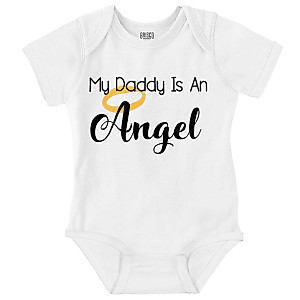 Brisco Brands My Daddy Is An Angel Cute Little One Baby Bodysuit Jumper Girls