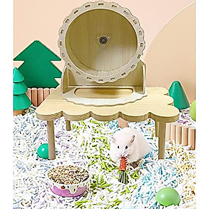 Fejapa Hamster Platform with Ladder Bridge Hamster Cage Stand Platform with Stairs Legs Wooden Platform for Grass Tank Squirrel Gerbil Chinchilla Dwarf Syrian Mice Small Animals Table Guinea Pig