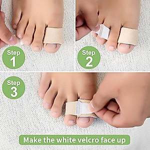 Niupiour Fabric Hammer Toe Wraps, 8 Pack of Toe Bandages Protectors, Toe Corrector for Overlapping Toes, Toe Splints for Crooked Toes, Curled Toes, Bent Toes and Broken Toes