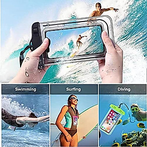 IPX8 Waterproof Phone Pouch Universal Waterproof Phone Case Dry Bag with Lanyard for Swimming Diving Compatible with iPhone 13/12/11 Pro XS MAX XR X 8 7 6 Plus & Samsung Phones 2 Pack (Black)