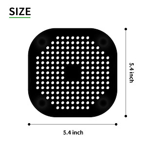 LIEVUIKEN Drain Hair Catcher, Square Drain Cover for Shower, Easy to Install and Clean, Silicone Hair Stopper with 4 Suction Cups Suit for Bathroom, Bathtub, Kitchen 2 Pack