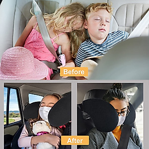 Upgrade Car Pillow Adjustable Car Seat Head Neck Seat Headrest for Kids,Car Head Rest 360 Degree Adjustable Design U-Shaped Car Sleeping Pillow Travel Sleeping Headrest