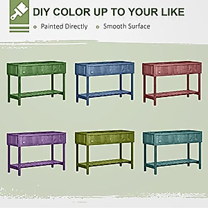 Outsunny Wooden Raised Garden Bed with 8 Slots, Elevated Planter Box Stand with Open Shelf for Limited Garden Space to Grow Herbs, Vegetables, and Flowers, Dark Brown