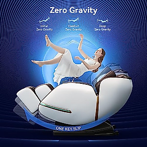 MININEC Zero Gravity Full Body Massage Chair,Airbag Massage Chair Recliner with Foot Rollers, Built-in Heater, Bluetooth Speaker for Home, Office