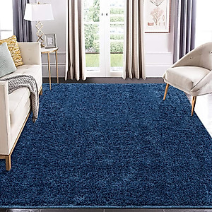 COZYLOOM Large Area Rug, 9x12 Modern Shag Rug Soft Fluffy Large Shaggy Rug for Living Room Bedroom Thick Indoor Carpet Dorm Kids Room Indoor Home Decorative Non-Slip Plush Furry Fur Area Rugs, Navy