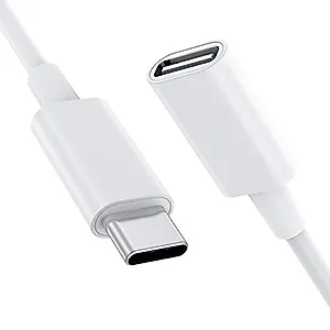USB C Extension Cable for Mag-safe Charger PS5 Controller Charging, Conmdex 9V 3A USB Type C Female to Male Extender Cord for Mag-safe Charger iPhone 13/12, HomePod and More White (3.3Ft/1m)
