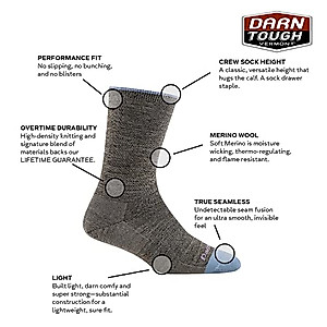 Darn Tough Vermont Solid Basic Crew Light Charcoal SM (US 4.5-7)