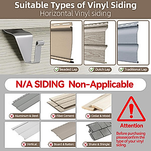 Goabroa Vinyl Siding Hooks, 10 Pack Heavy Duty Siding Hooks for Hanging Outdoor, No-Hole Needed Stainless Steel Siding Clips for Hanging Lights Decor