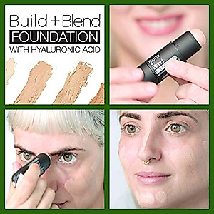 Palladio BUILD & BLEND Foundation Stick, Medium Coverage Buildable Contour Stick for Face, Ultra Blendable Creamy Formula for a Natural Shine Free Finish, Professional Makeup for Perfect Look, 0.25 Ounce (Natural Beige)