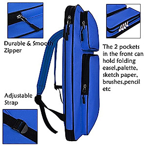 A3 Art Portfolio Case Drawing Board Bag for Kids Portable Waterproof Art Carry Backpack for Painting Sketch Artist Student Storage Tote Bag for Palette Paints Brushes Pencils