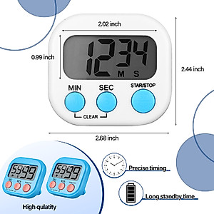 30 Pieces Small Digital Kitchen Timers Magnetic Countdown Timer Loud Alarm Big Digits Classroom Stopwatch Clock Timer for Cooking Baking Sports Games Office (not Including Battery)