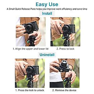 Upgrade Claw Quick Release Plate Camera Mount w Arca Swiss Slot, DSLR Stabilizer Adapter Compatible with Sony/Nikon/Canon Cameras Zhiyun/DJI/Moza Gimbal/Slider/Tripod Plate 1/4" Screw Video Shooting