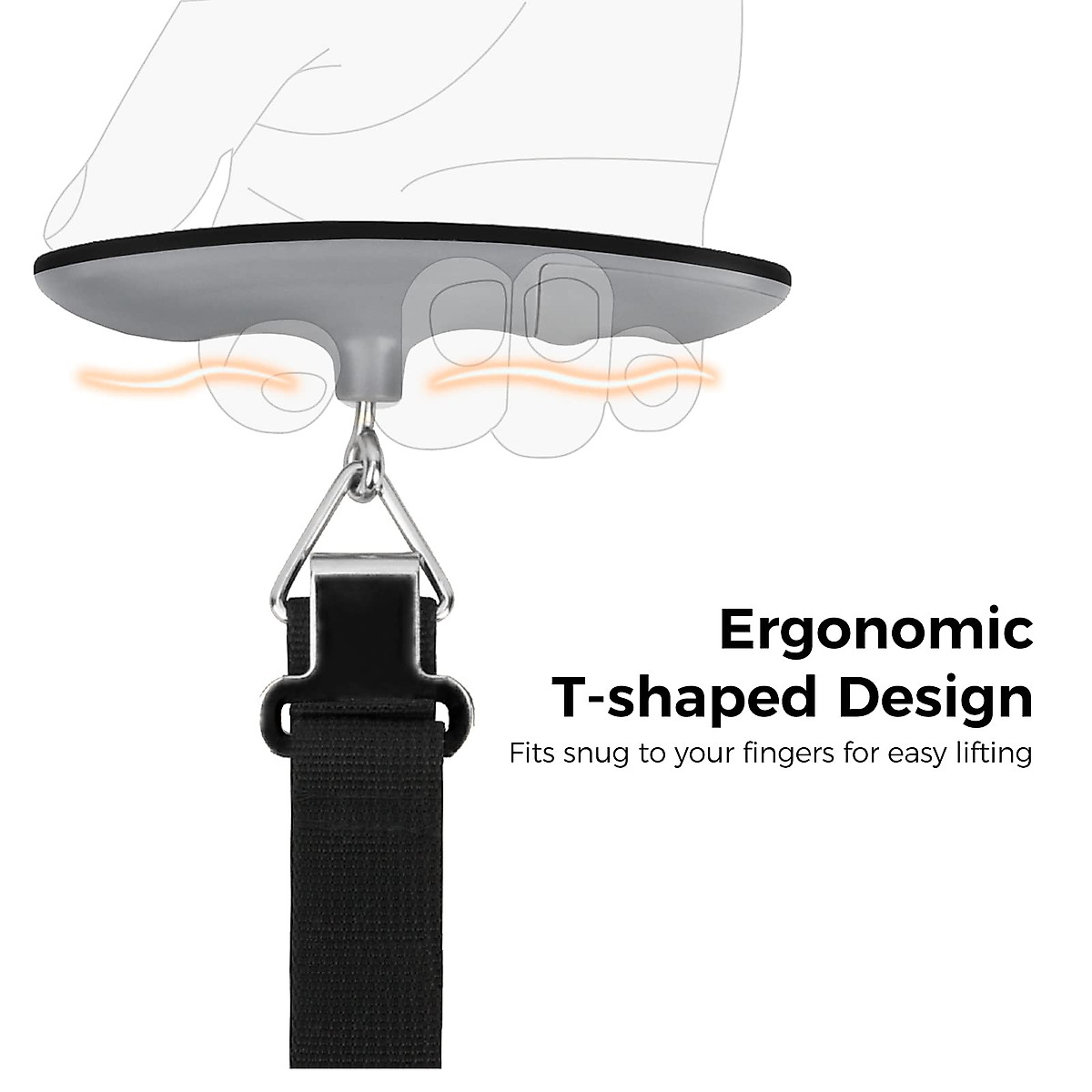 pack all 110 Lbs Luggage Scale, Digital Handheld Luggage Scale, Baggage Scale, Travel Weight Scale for Luggage with Backlit LCD Display, Battery Included, Black