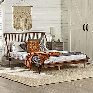 HOME ACCENT FURNISHINGS Queen Modern Wood Spindle Bed - Walnut