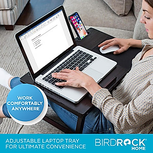 BIRDROCK HOME Laptop Bed Tray with Storage Drawer and Tilt Surface | Folding Legs and Mouse Pad | Fits Laptops Up to 15" | Slot for Tablets Up to 9.6" | Smart Phones Up to 4" | Espresso