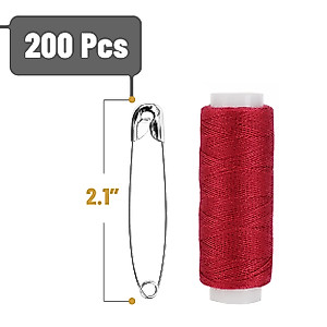 Mr. Pen Silver Safety Pins, 2.1 Inches, Pack of 200