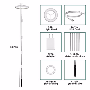YUYMIKA 63.8 Inch Large Grow Lights for Indoor Plants, 72 LEDs Full Spectrum & Red Blue Plant Lights, Auto Timer with 10 Dimmable Levels, Height Adjustable Halo Grow Lamp for Small Tall Plants-1 Pack